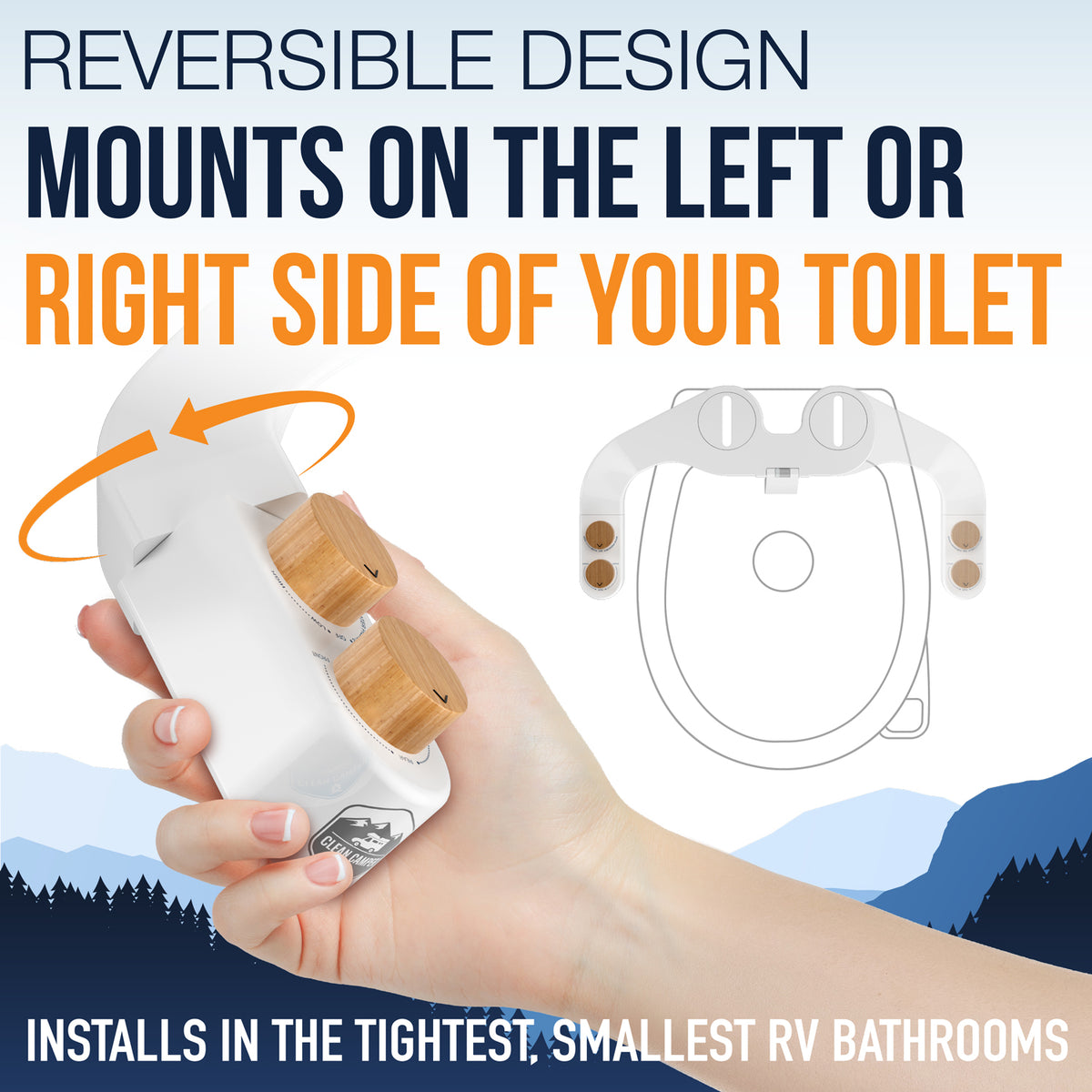RV Bidet From Clean Camper - Self Cleaning, Adjustable Dual Nozzle ...