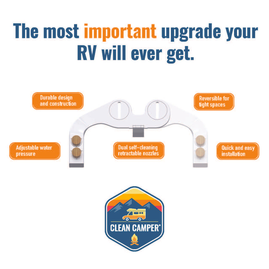 RV Bidet From Clean Camper - Self Cleaning, Adjustable Dual Nozzle ...